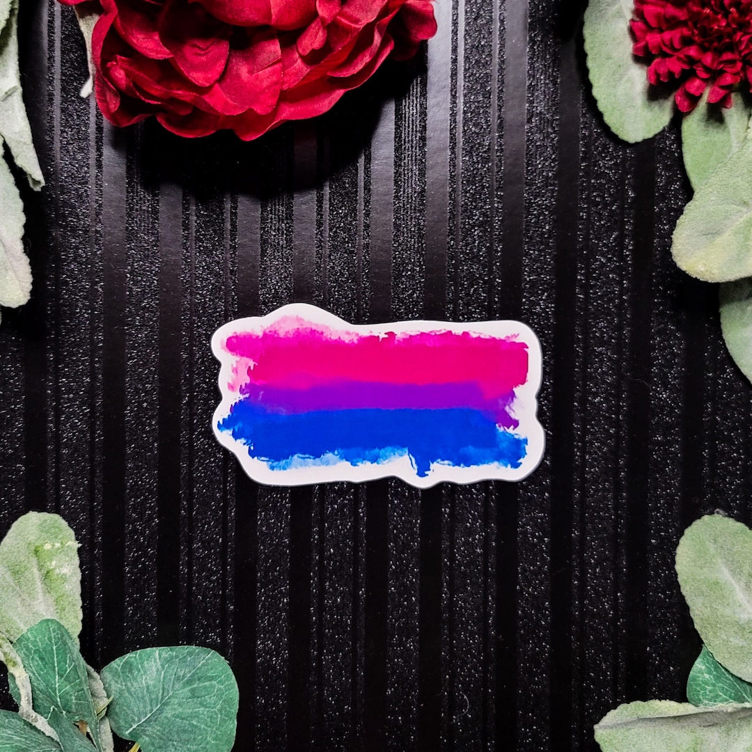Bisexual Pride Flag Sticker / LGBTQIA Bi Pride Premium Vinyl Glossy or ...