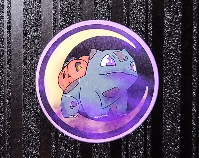 Halloween Bulbasaur Pokemon Sticker, Pumpkin Bulbasaur, Premium Glossy ...
