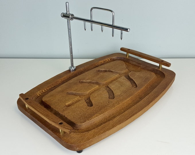 Extra Large Carving Board Hardwood With Stainless Adjustable Spike ...