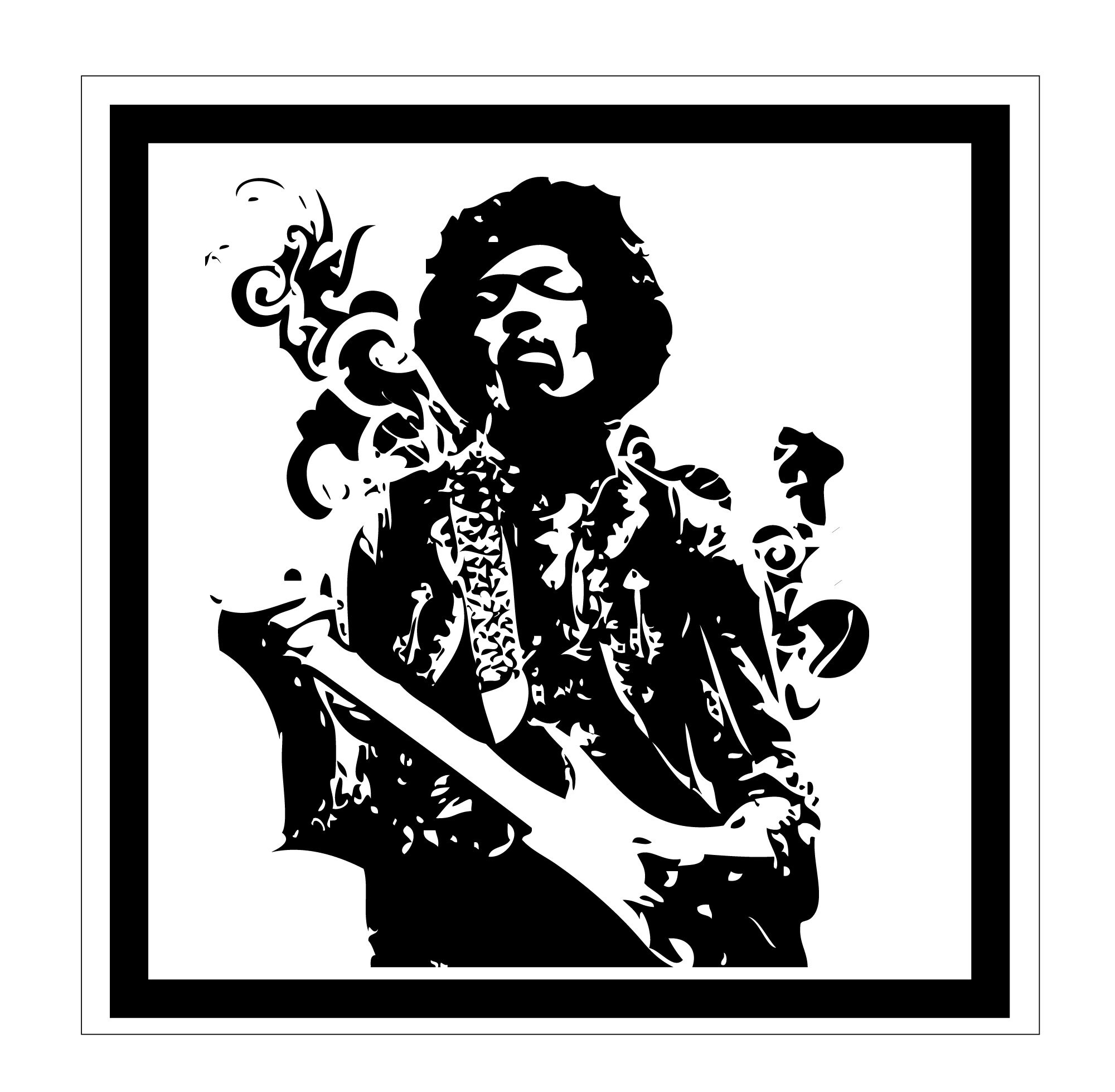 Jimi Hendrix vector file laser cut ai dxf svg | Etsy