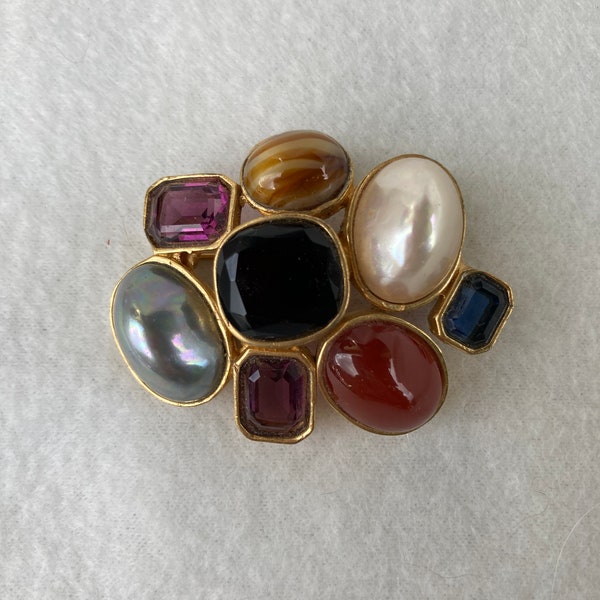 Gemstone Brooch - Etsy