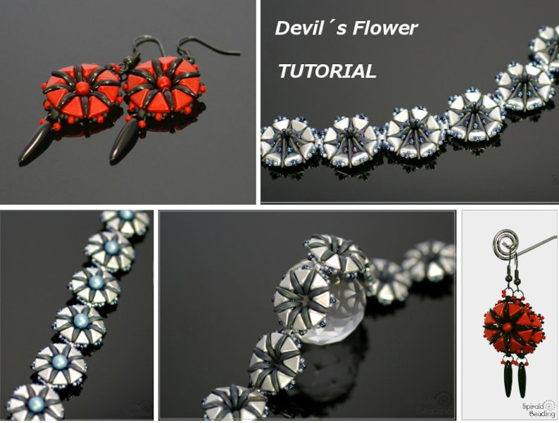 Devils Flower Earrings, Bracelet PDF Beading Pattern - Etsy