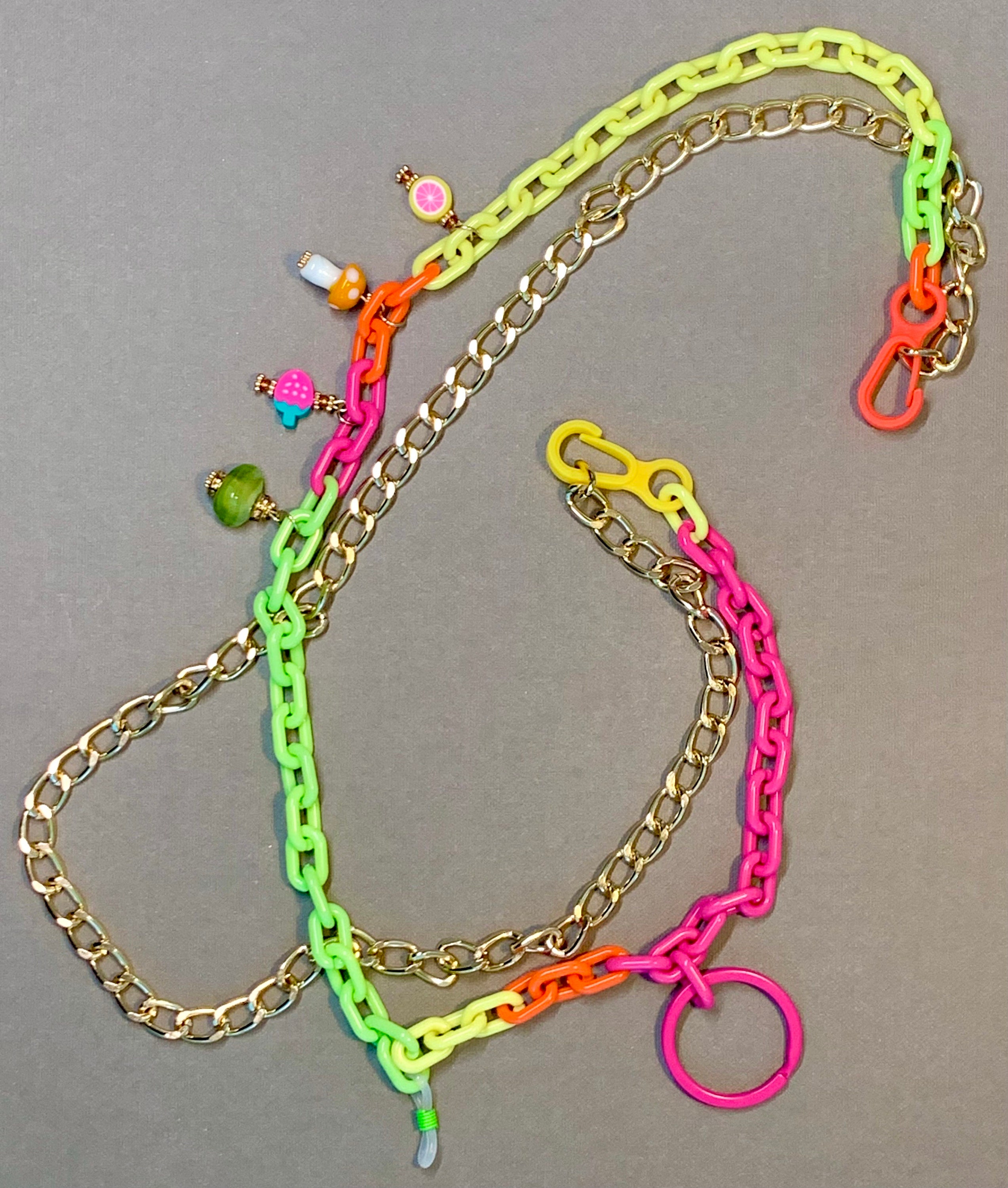 Rainbow Mini Chain Link Belt - Handmade Accessories - Rave Festival EDM ...