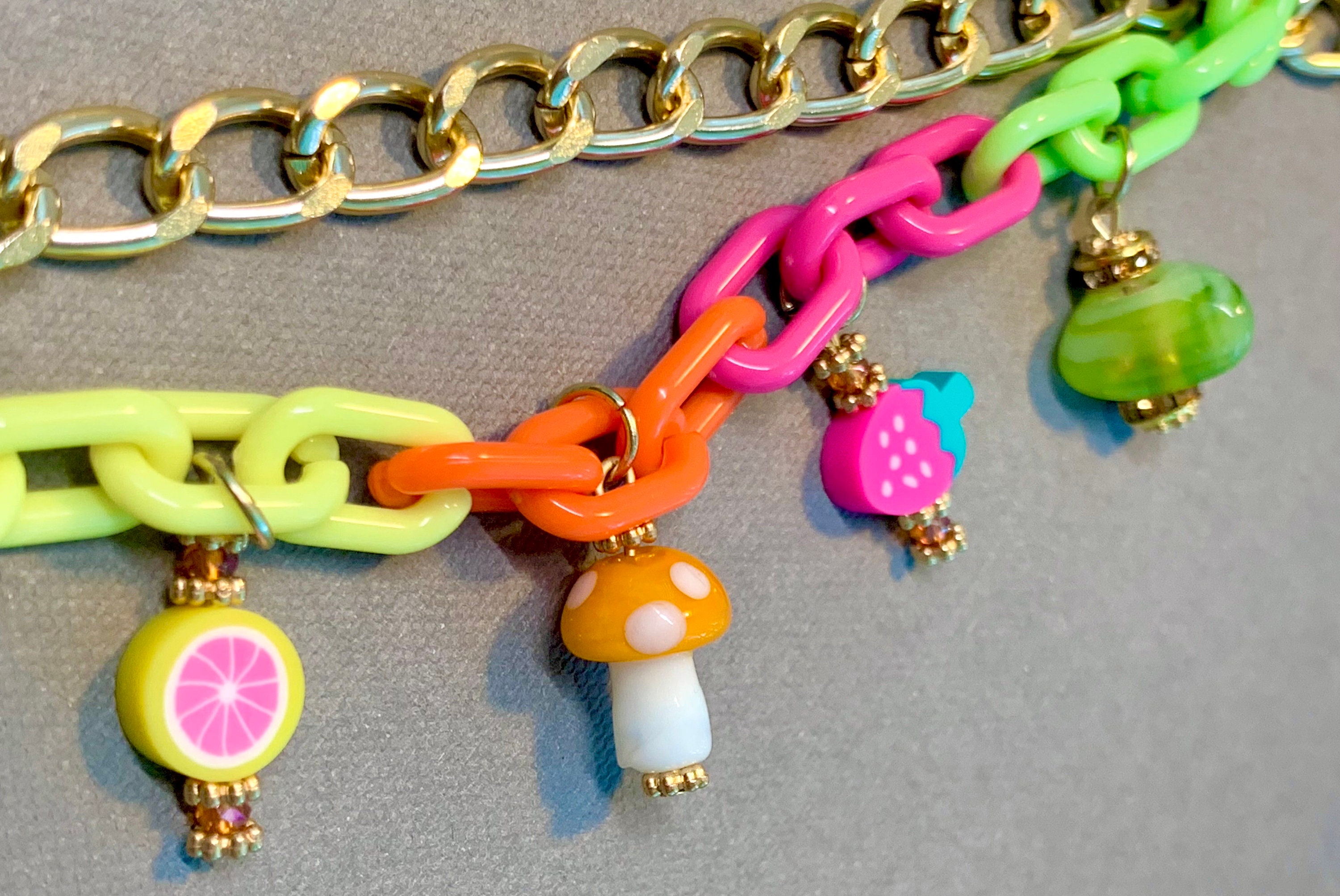 Rainbow Mini Chain Link Belt - Handmade Accessories - Rave Festival EDM ...