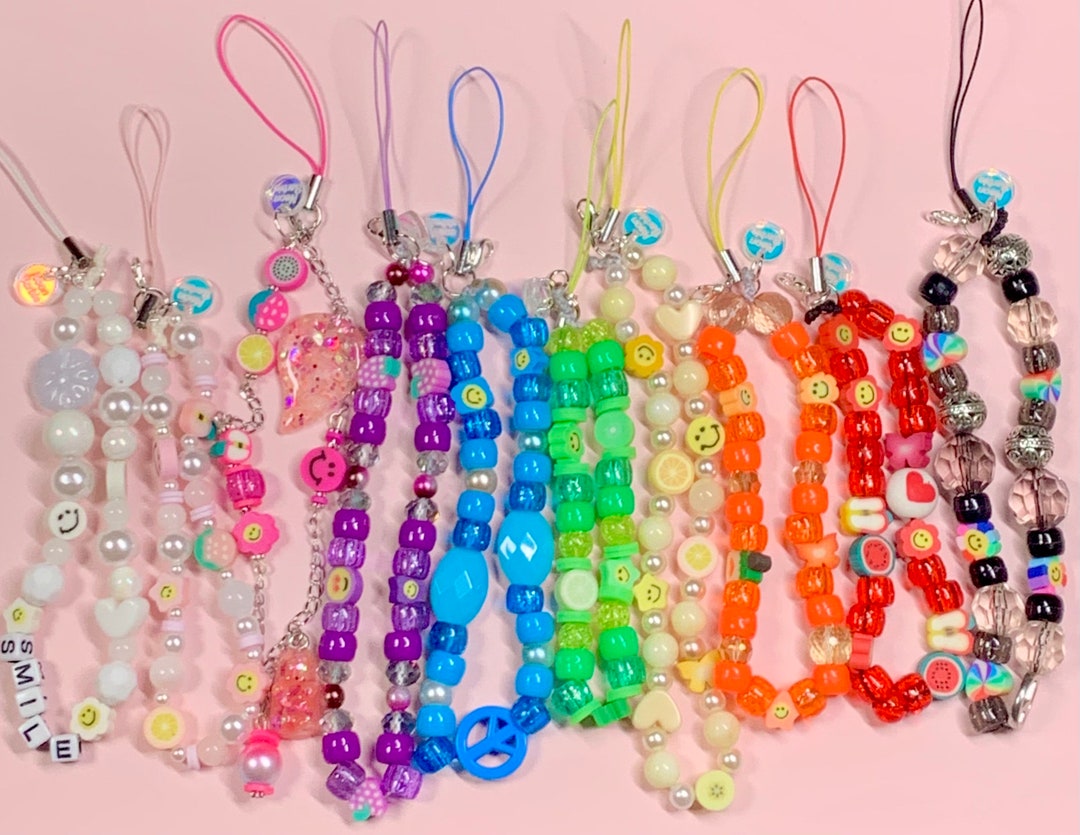 Custom Beaded Cell Phone Chain - Handmade Charms Kawaii Fashion ...