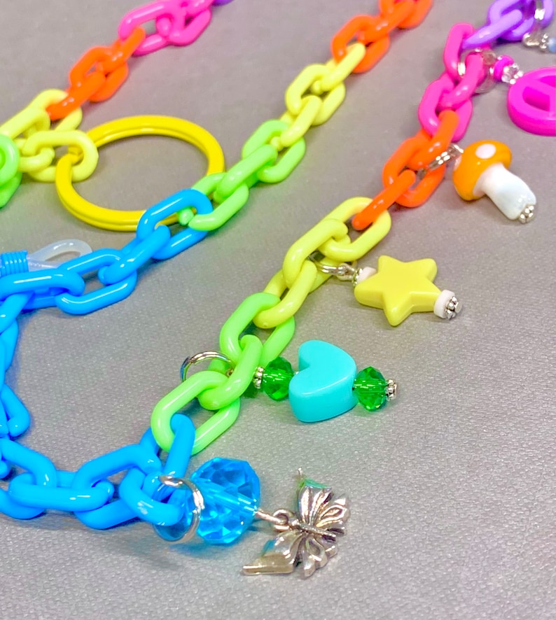 Rainbow Mini Chain Link Belt - Handmade Accessories - Rave Festival EDM ...