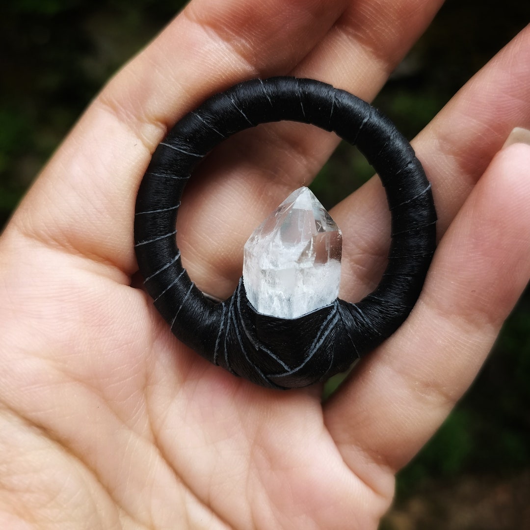 Quartz and Leather Talisman, Protection Jewelry, Holistic and Healing ...