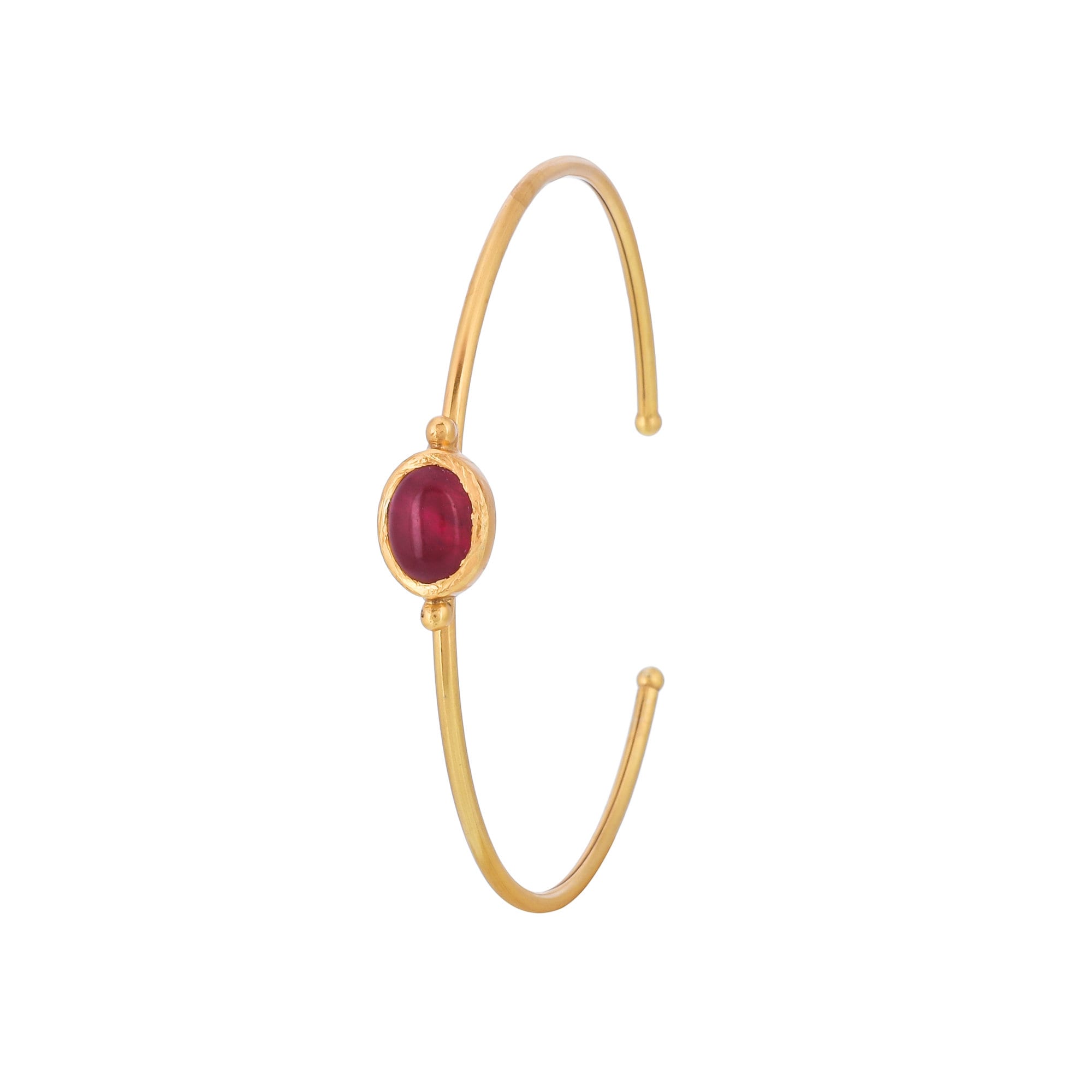 Red Quartz Oval Gold Plated Bangle, 925 Sterling Silver Gold Plated ...