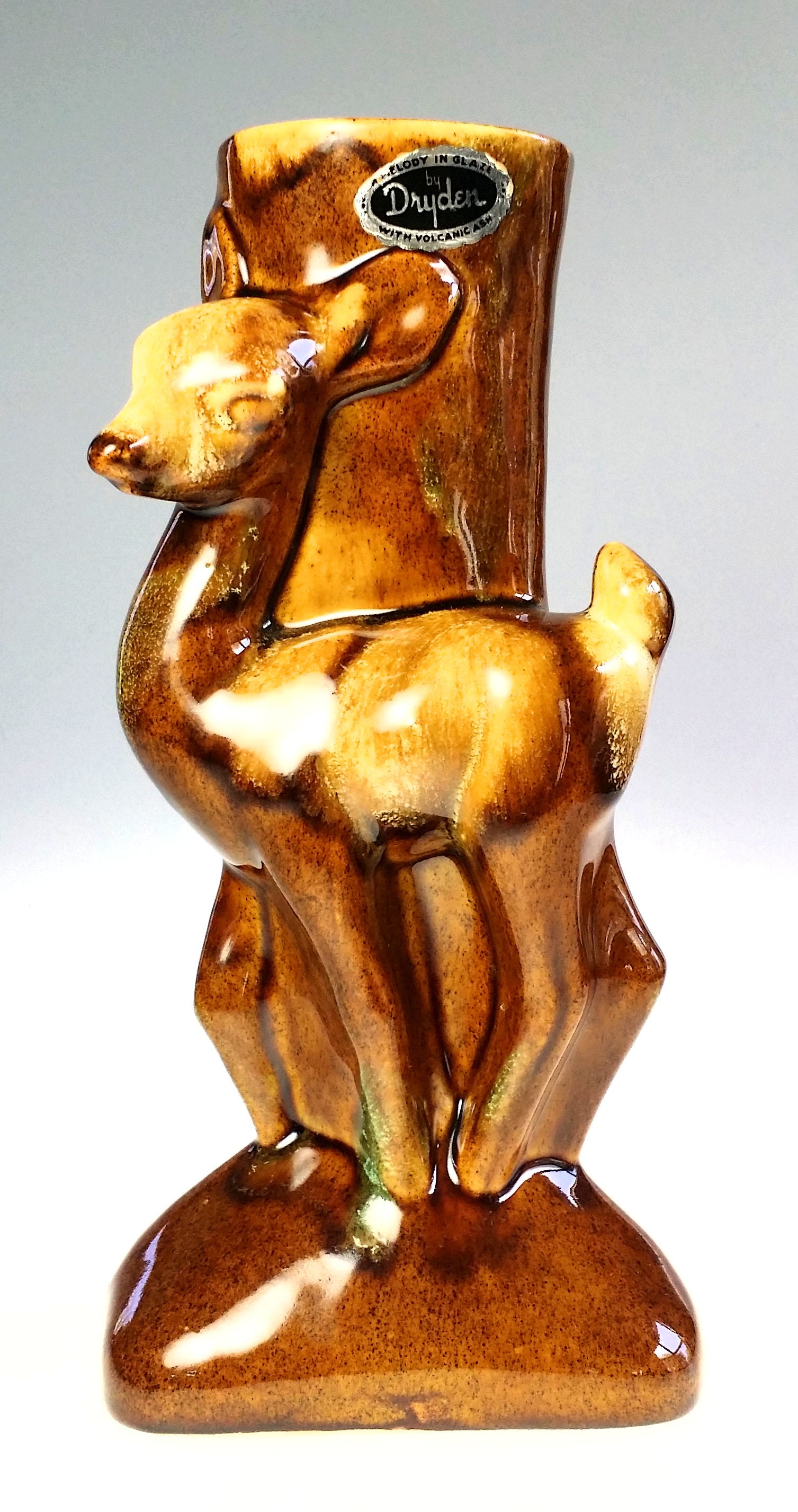 Dryden Art Pottery Deer Vase Ceramic Signed Hot Springs AR - Etsy