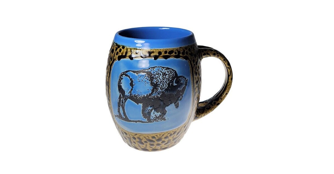 Always Azul Pottery Villa Grove Colorado Blue Bison Buffalo - Etsy