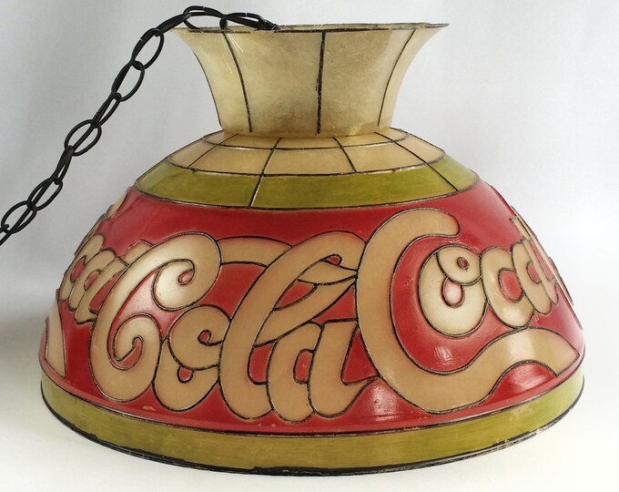 Coca Cola Hanging Swag Lamp Large Vintage Coke Light W 20 Ft Chain ...