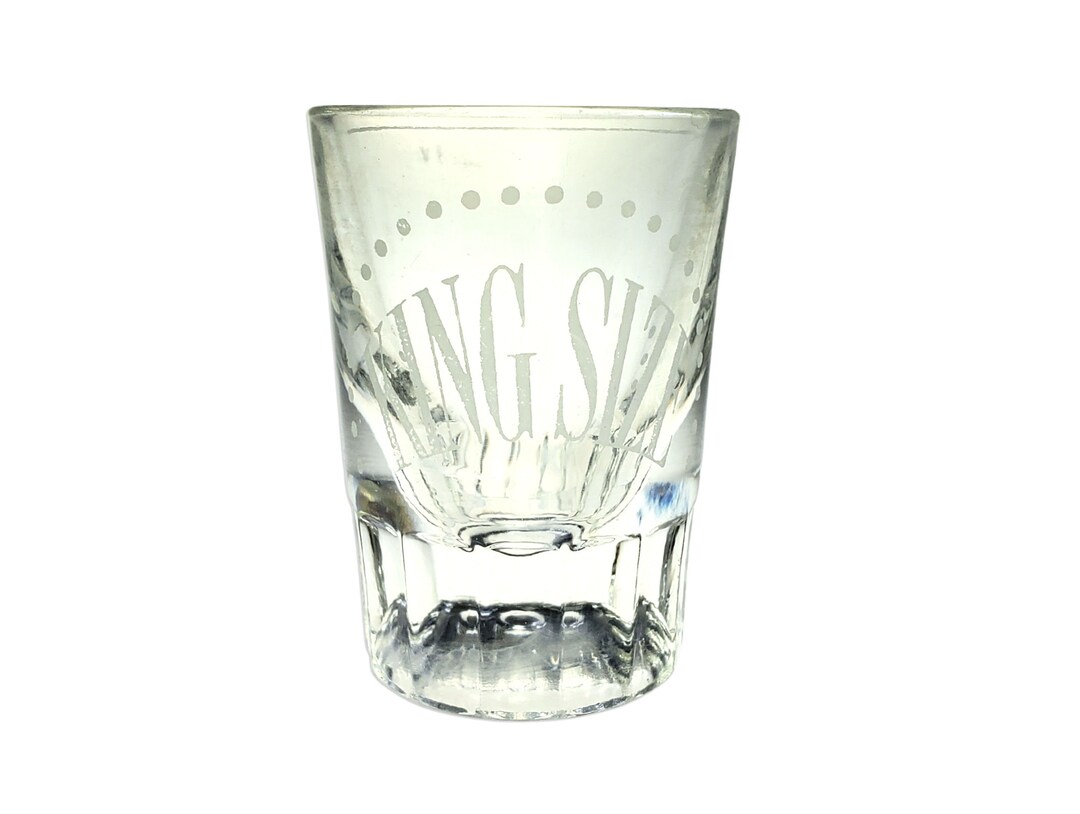 King Size Double Shot Glass Jigger White Graphics Vintage - Etsy