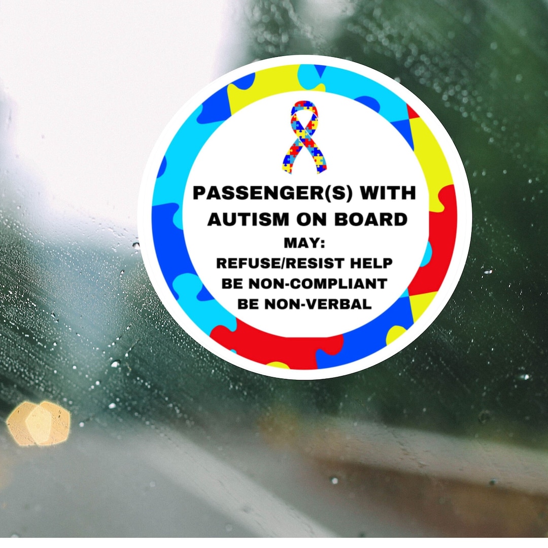 Autism Decal for Teen and Adult, Emergency Car Decal, Autism Awareness ...