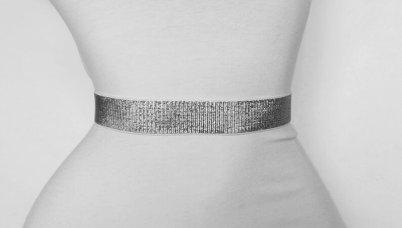 Gold Elastic belt Silver Stretch belt elastic belt womens | Etsy