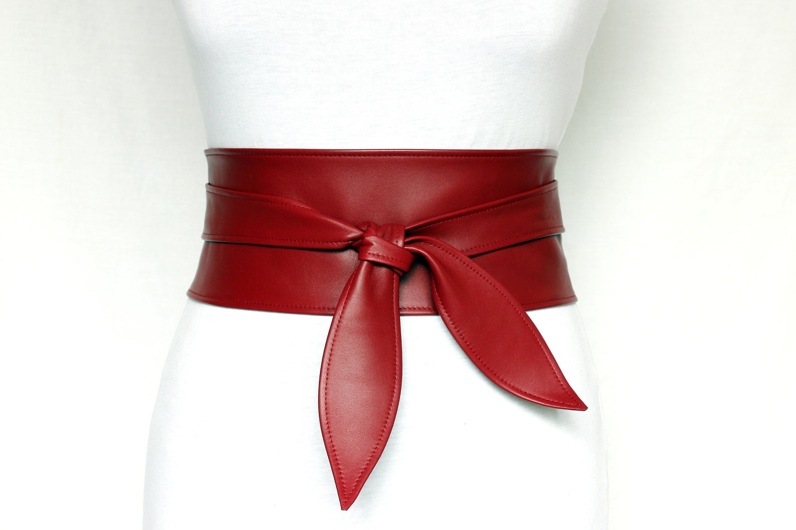 Women's Belt Dark Red Leather Obi Belt Leather Wrap Belt - Etsy
