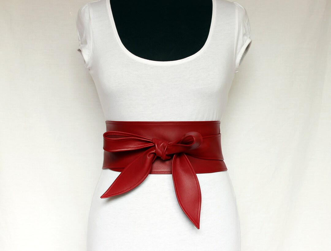 Women's Belt Dark Red Obi Belt Leather Belt Oxblood Wedding Many Colors ...
