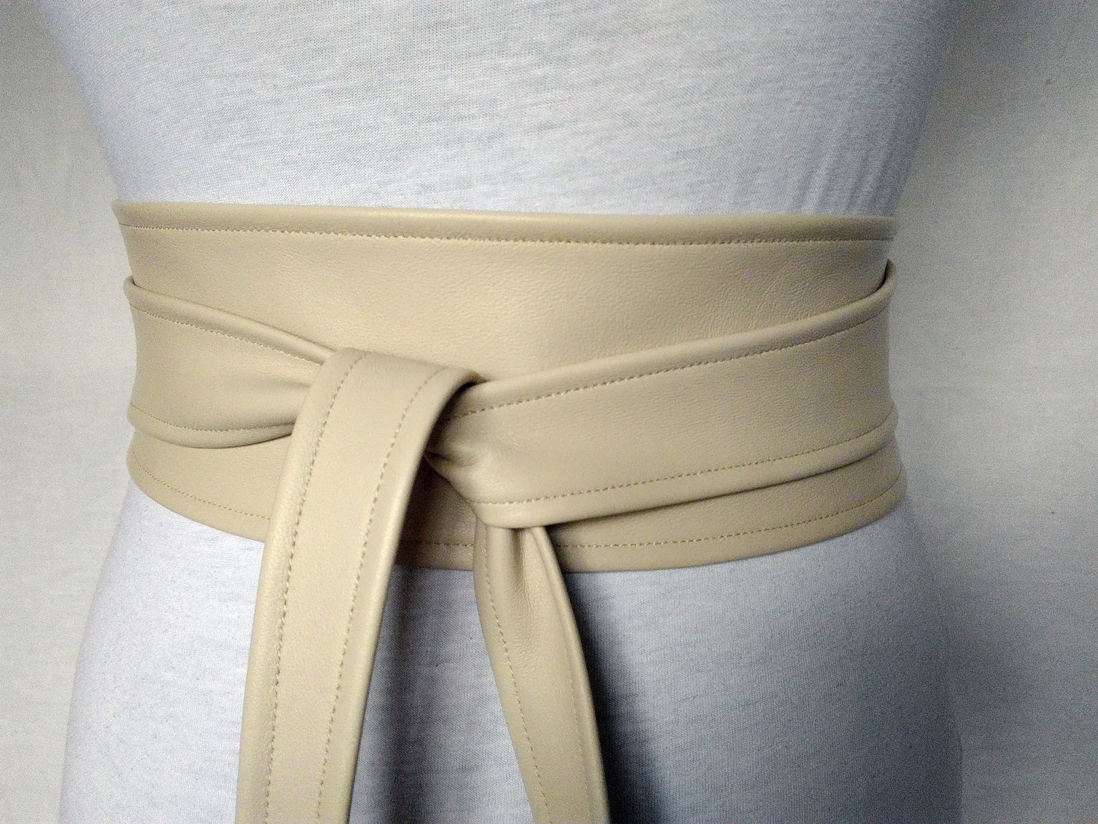 Cream Leather Obi Belt Champagne Wedding Belt Wide - Etsy