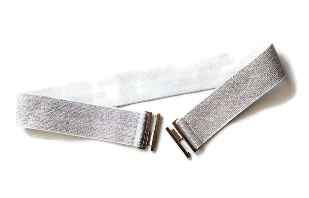 Women's Belt Silver Waist Cinched Belt Glitter Wedding Belt Black Belt ...