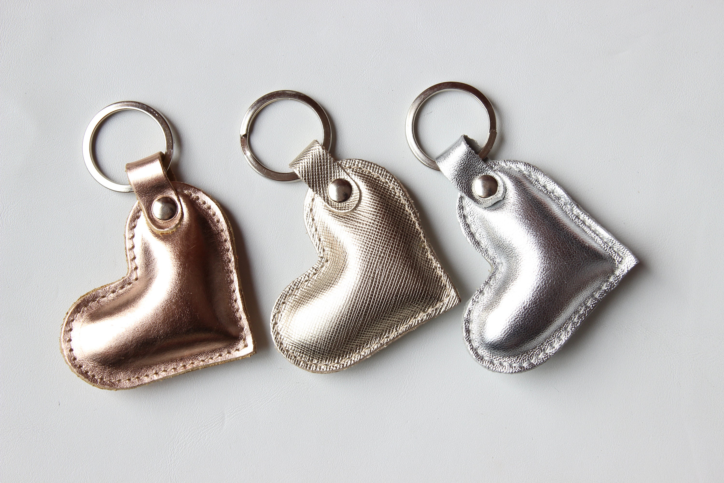 Leather Heart Key Chain Red Bag Charm Keychain - Etsy