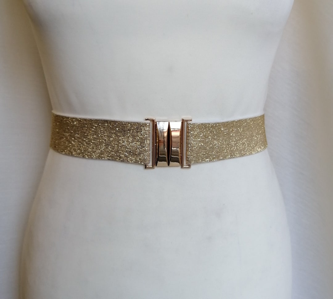 Silver or Gold Belt Waist Cincher Wedding Elastic Stretch Belt Bridal ...
