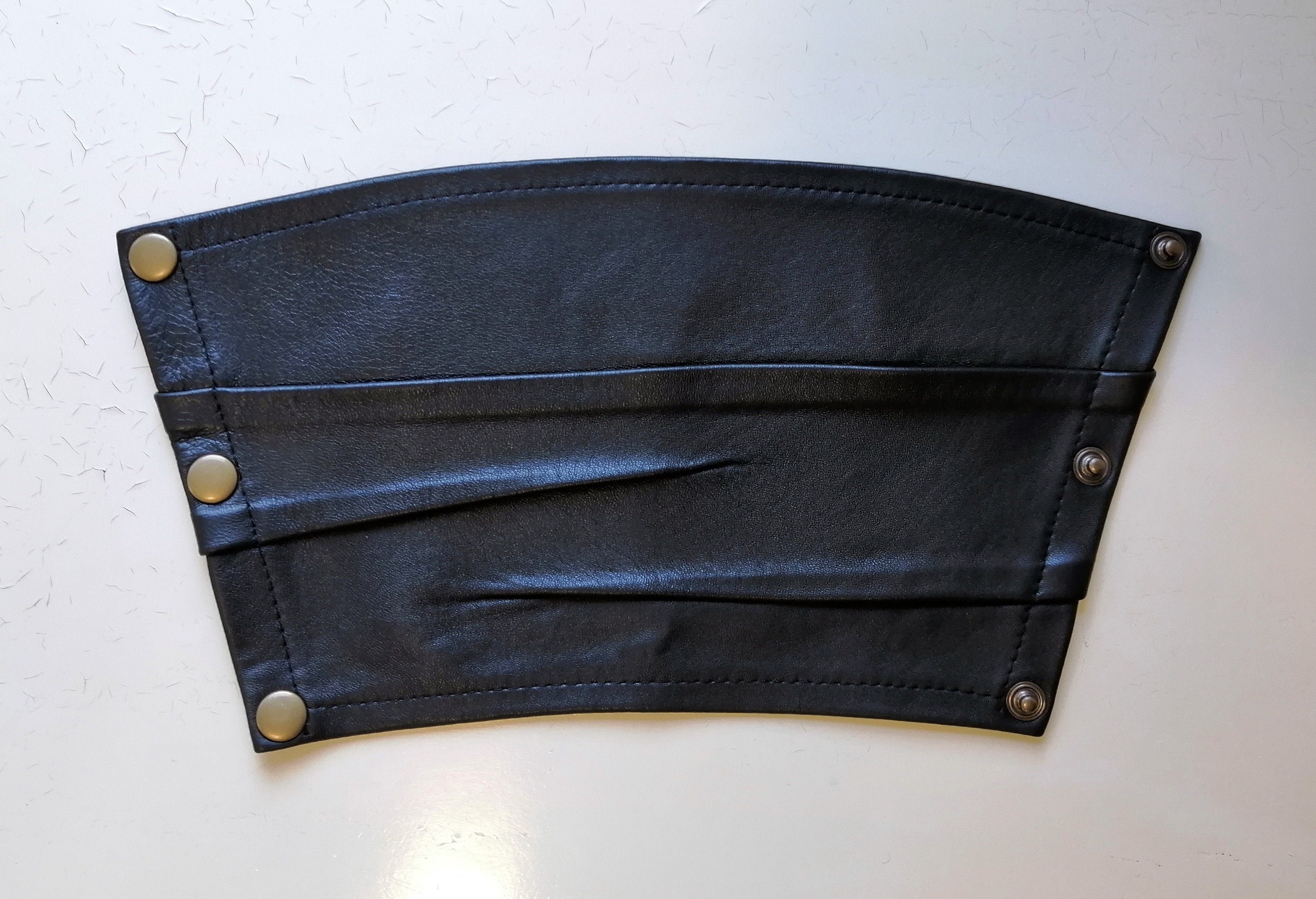 Wide Leather Cuff Bracelet Black Brace Leather Cuff | Etsy