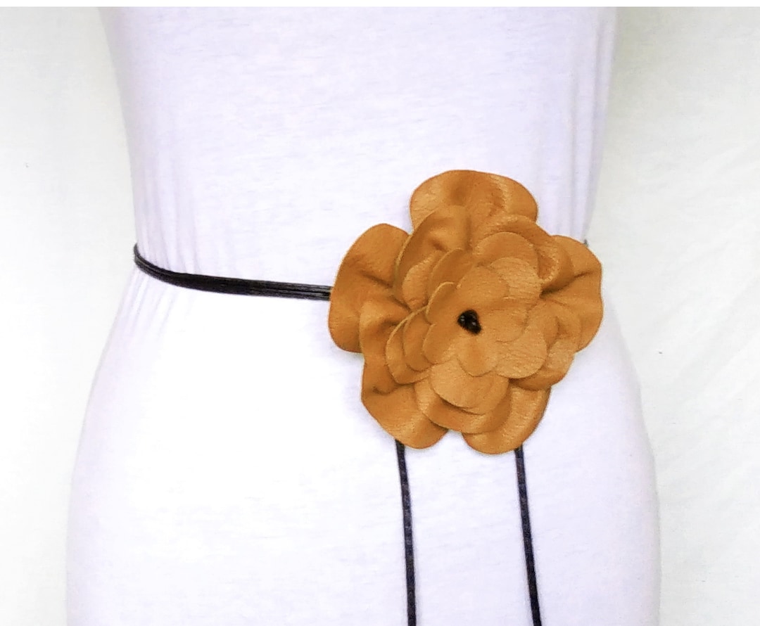Camel Flower Belt Bronze Floral Belt Bridal Silver Gold Flower Girl ...