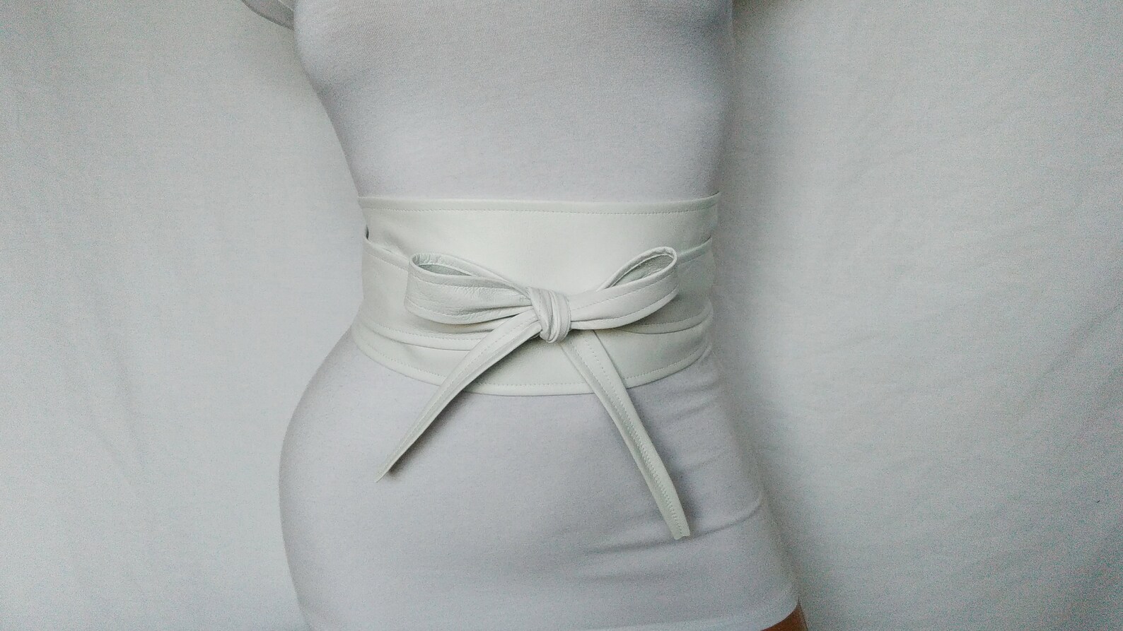 White Leather Obi Belt Women's Wrap Belt Wedding White - Etsy
