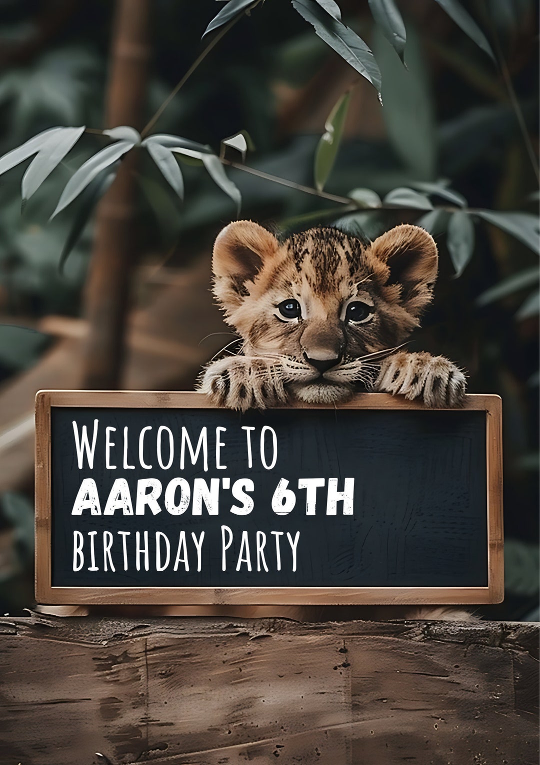 Customizable Jungle Safari Birthday Sign, Lion Welcome Sign, Baby First ...