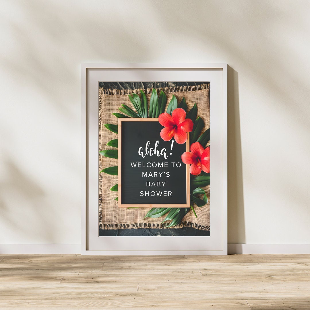 Personalized Aloha Welcome Sign: Tropical Luau Party Decor (digital ...