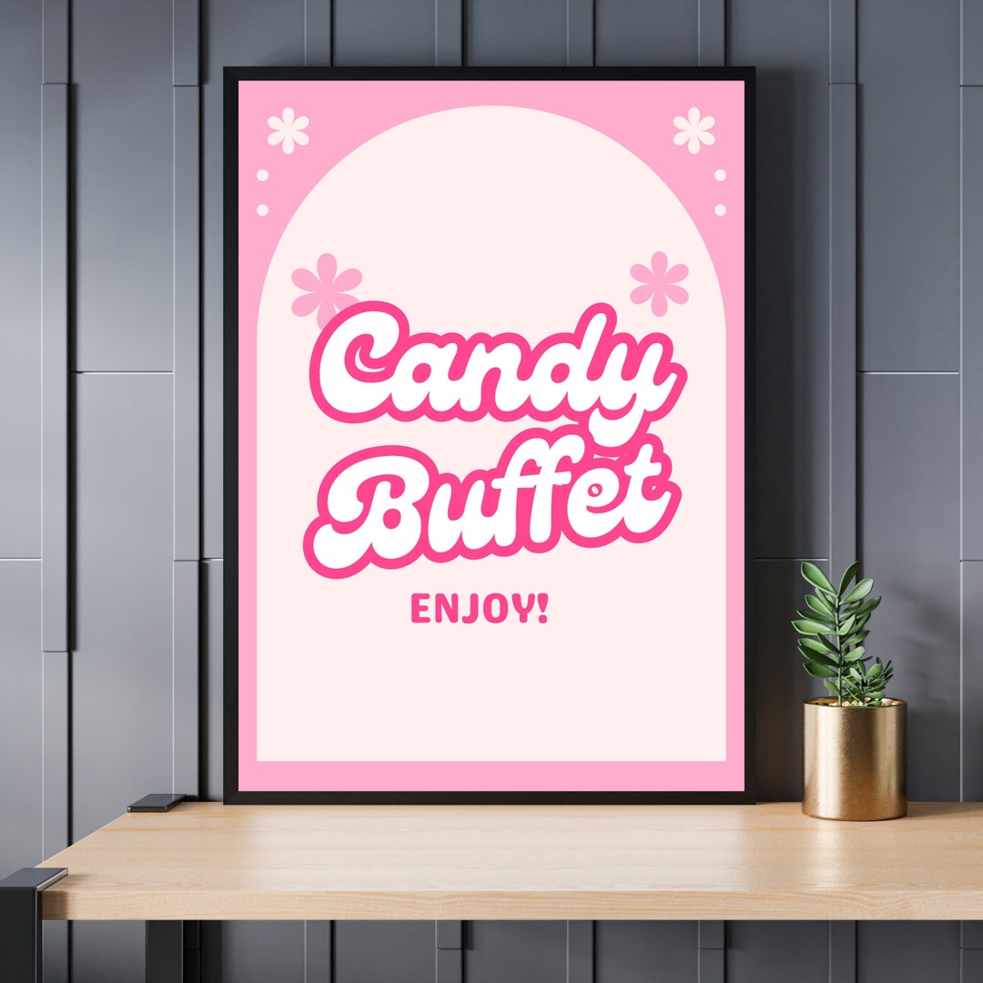 70s Retro Candy Buffet 8x10 Printable Sign Disco Groovy Birthday Party ...