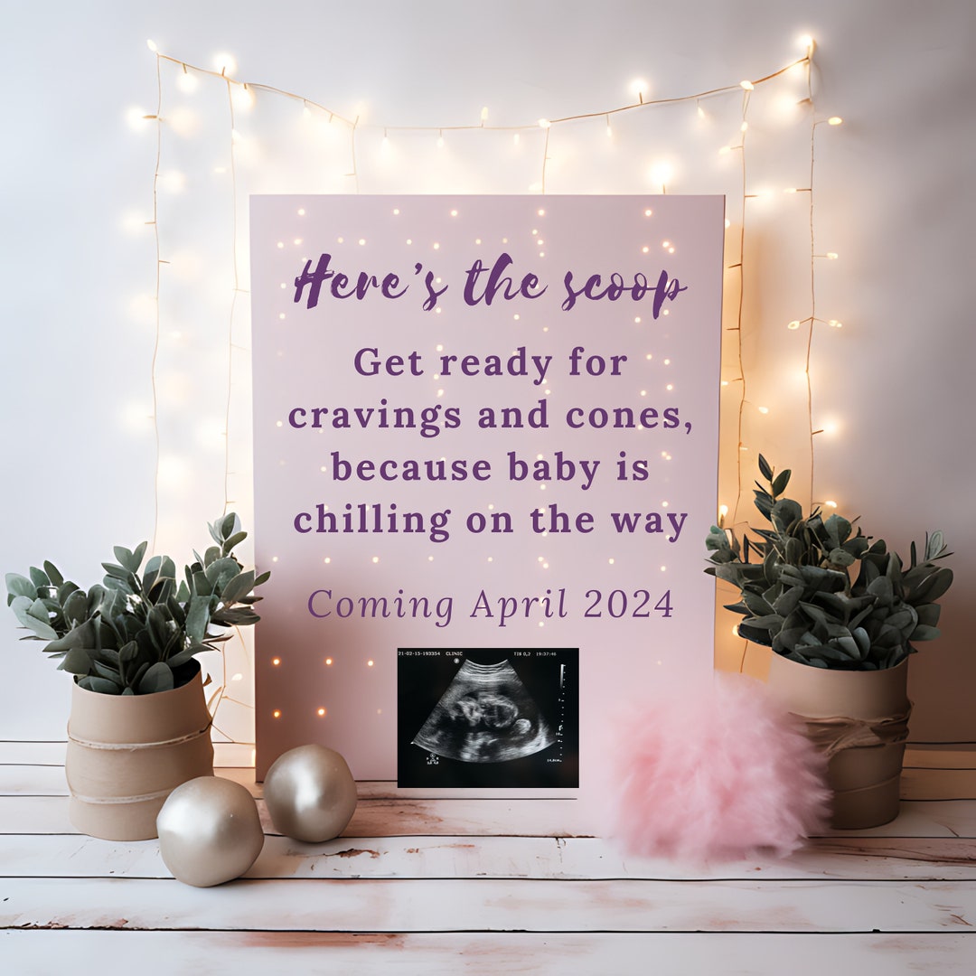 Ice Cream Pregnancy Announcement: Social Media Baby Reveal (digital ...