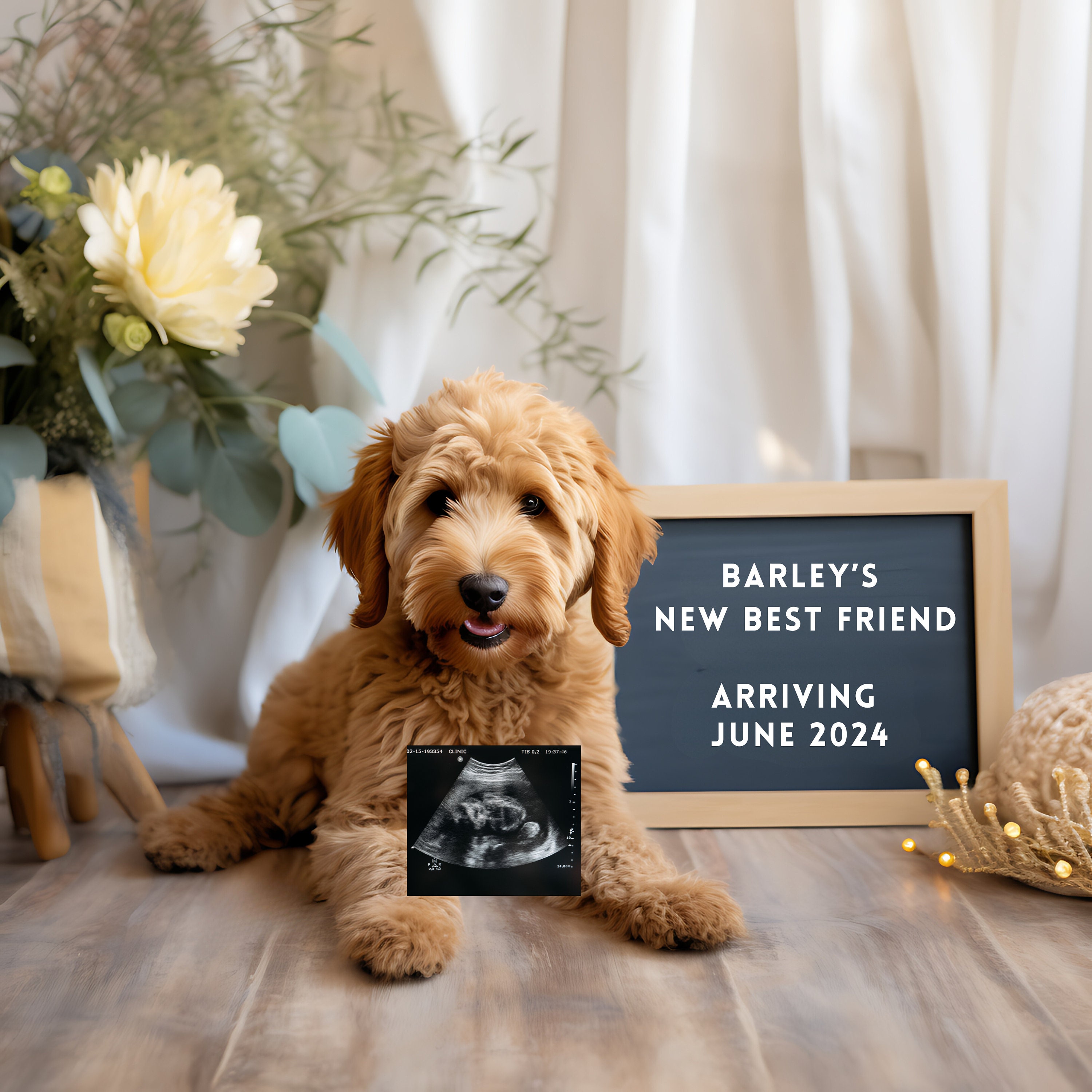 Goldendoodle Best Friend Pregnancy Announcement, Social Media Baby ...