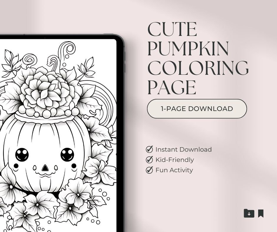 Printable Pumpkin Flower Coloring Page | Fun Coloring Activity for All ...