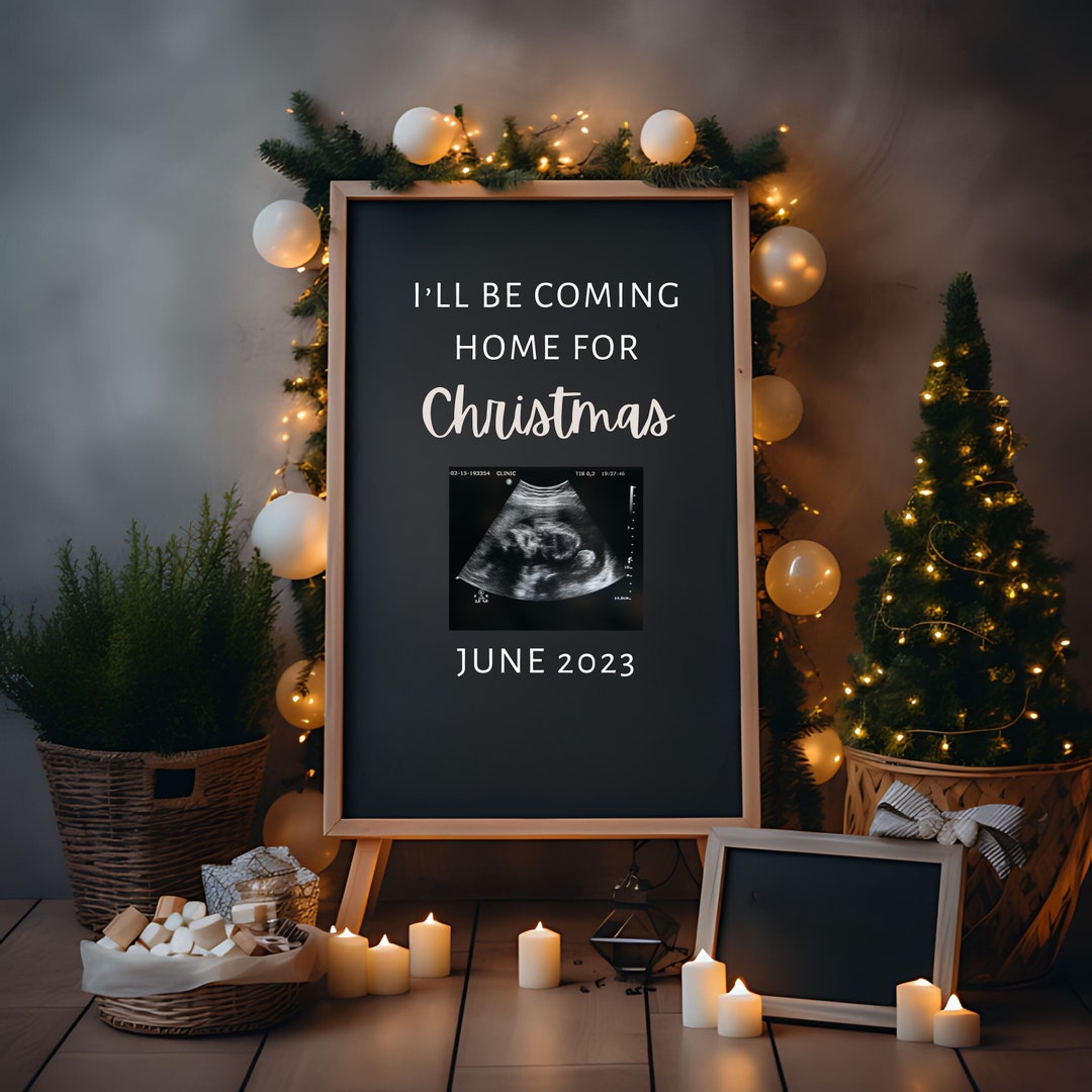 Holiday Digital Pregnancy Announcement Social Media Reveal, Facebook ...