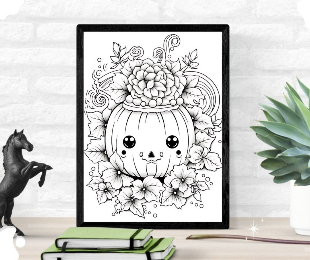 Printable Pumpkin Flower Coloring Page | Fun Coloring Activity for All ...