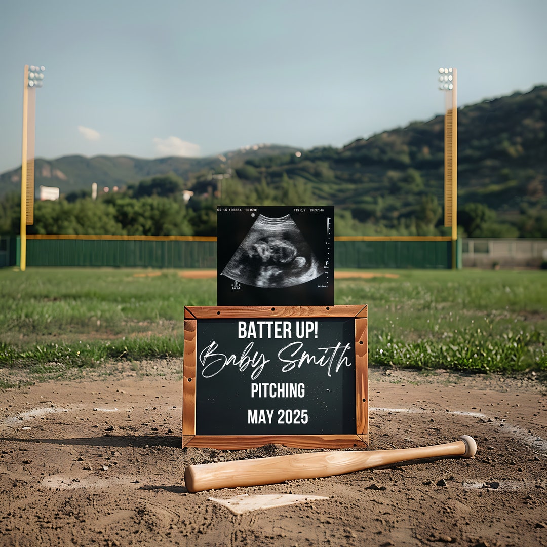 Baseball Pregnancy Announcement: Gender Neutral Reveal (digital ...