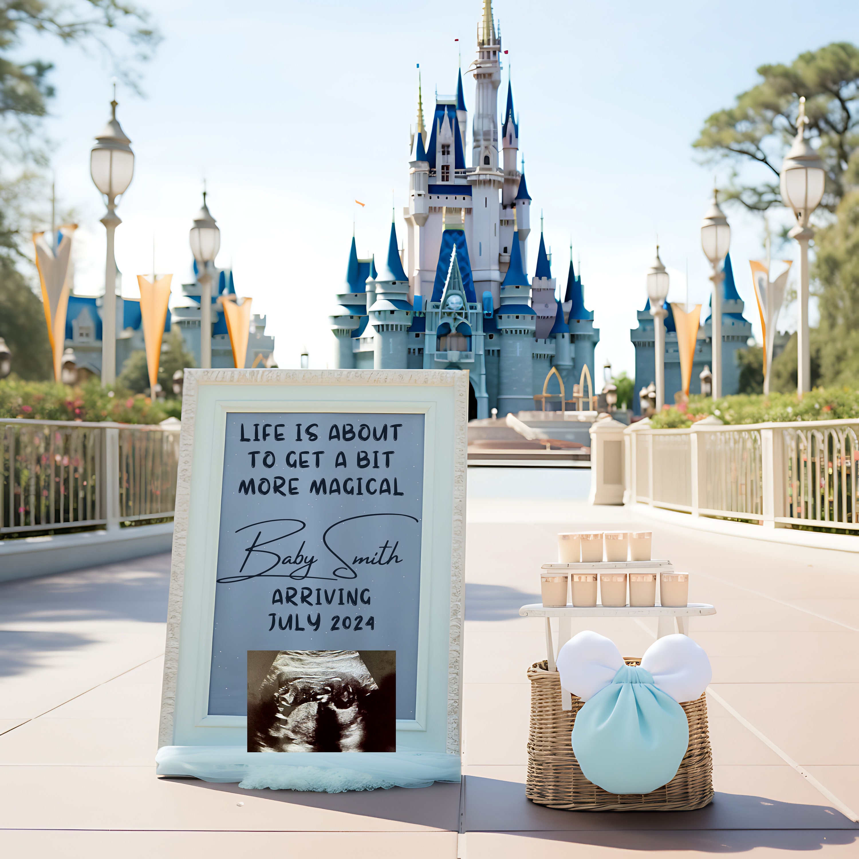 Magic Cinderella Castle Pregnancy Announcement / Digital Baby ...