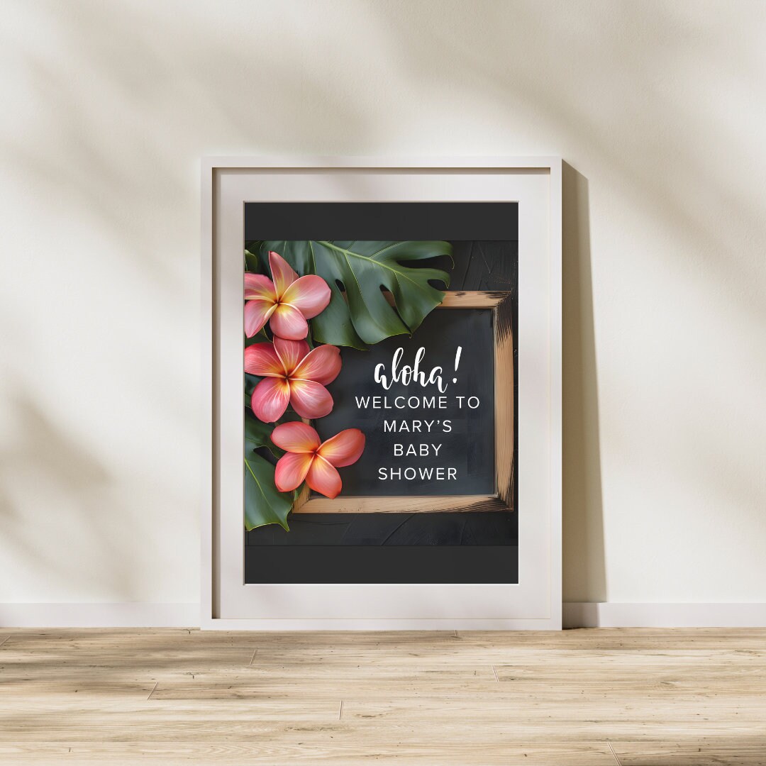 Personalized Aloha Welcome Party Sign, Hawaii Welcome Ohana, Hawaiian ...