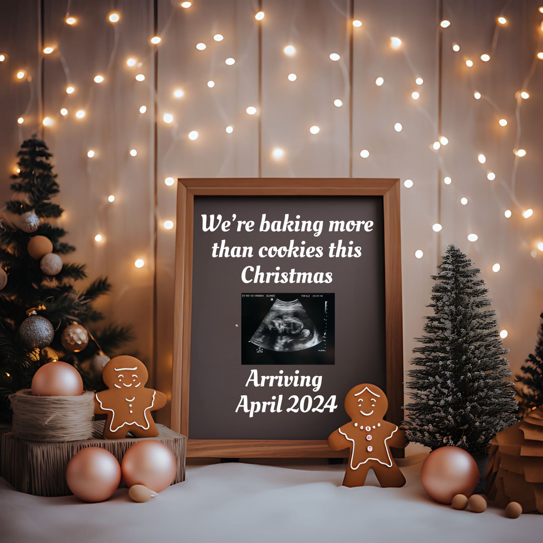 Christmas Pregnancy Announcement, Gingerbread Digital Download, Social ...