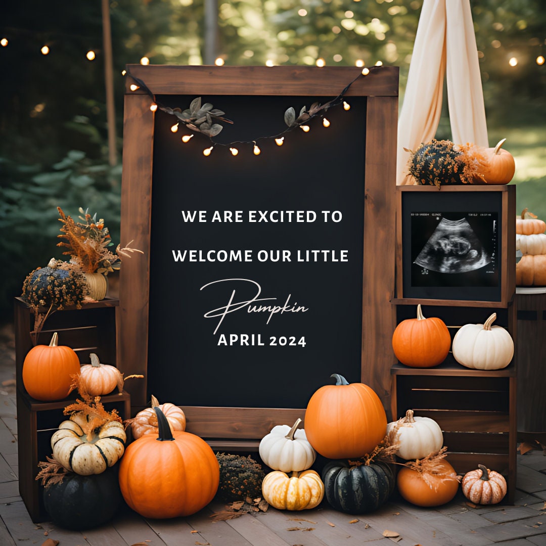 Pumpkin October Pregnancy Announcement Social Media Reveal - Etsy