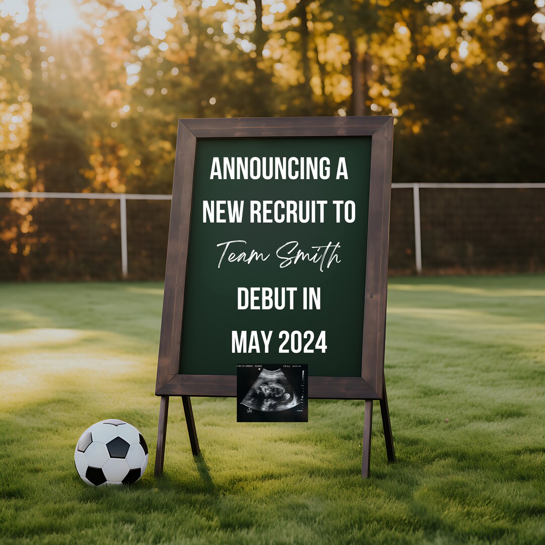 New Recruit Soccer Player Baby Announcement, Digital Pregnancy ...