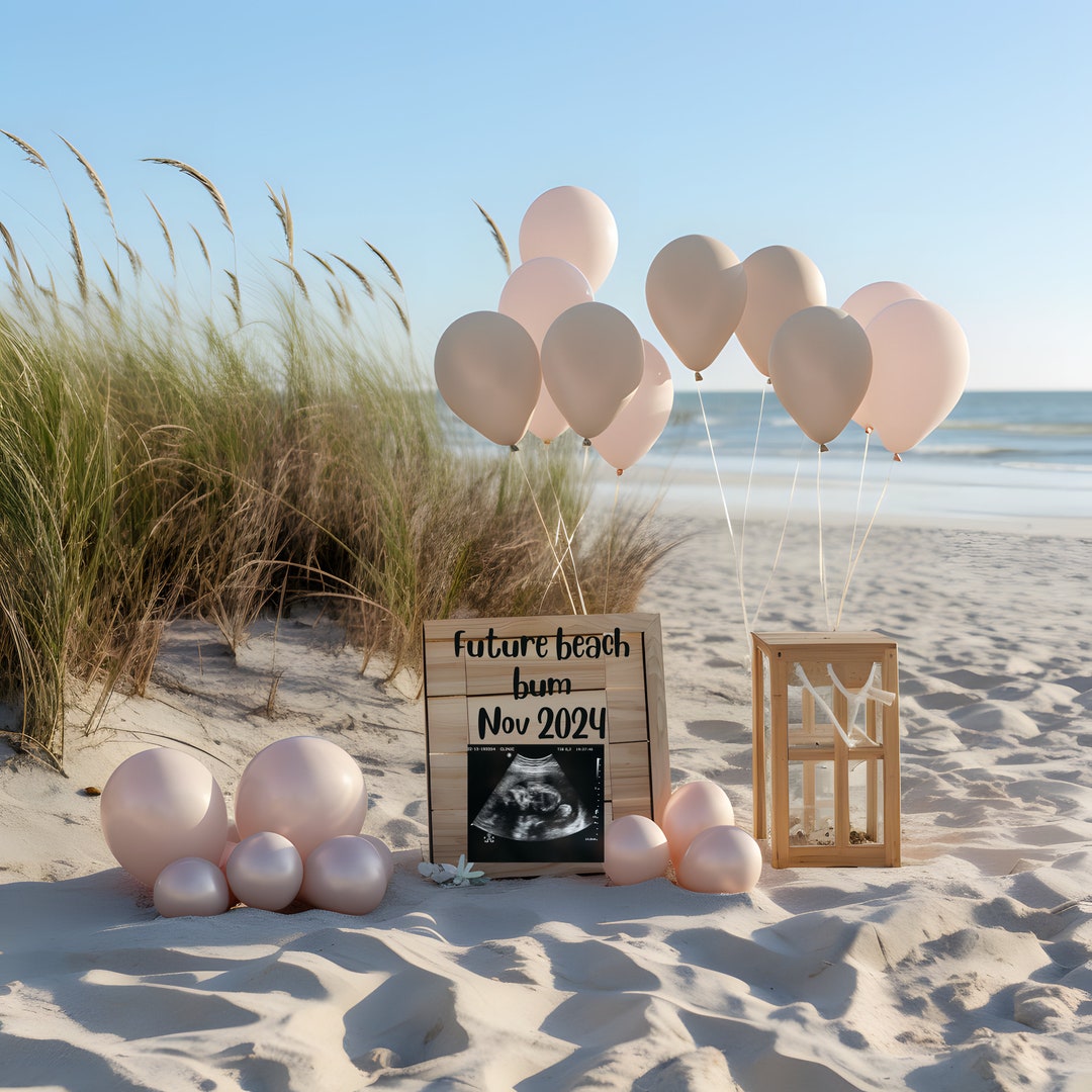 Future Beach Bum Digital Pregnancy Announcement / Summer Baby ...