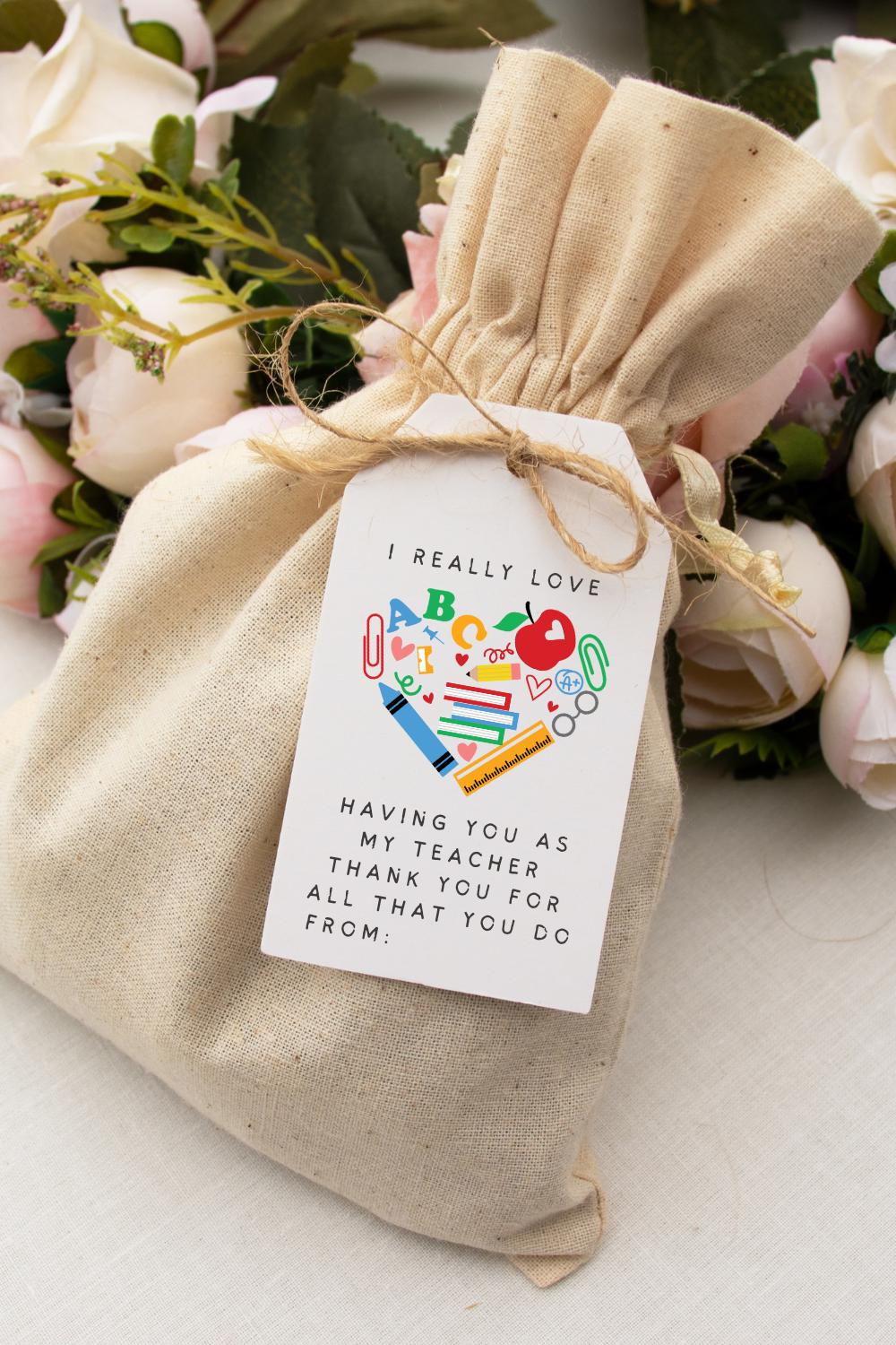 Teacher Appreciation Gift Tag: Printable Thank You Favor (digital ...