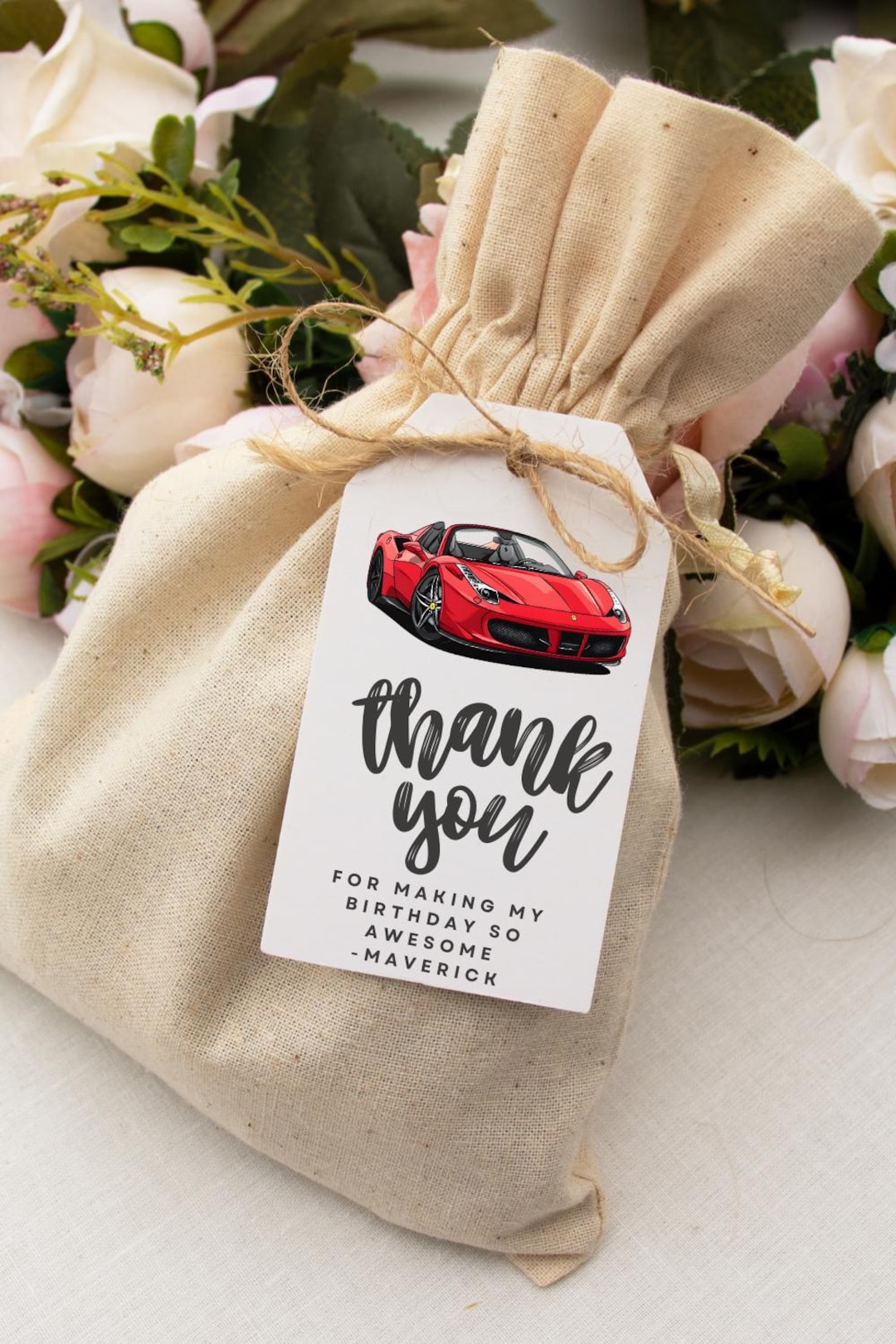 Ferrari Inspired School Gift Tag, Racing Car Boys Birthday Party Gift ...