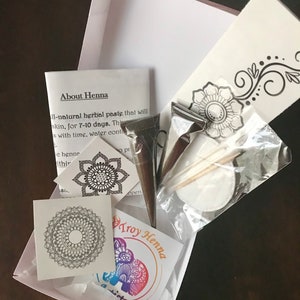 Premium DIY Henna Kit - Includes 3 All Natural Henna Applicator Cones ...