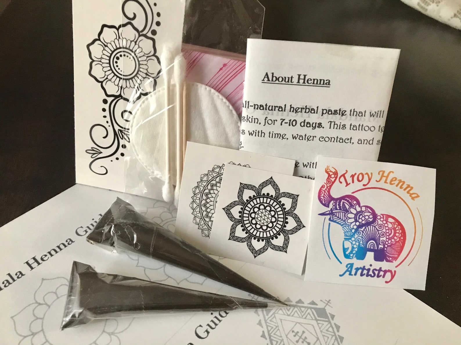 Premium DIY Henna Kit Includes 3 All Natural Henna Applicator Cones and ...