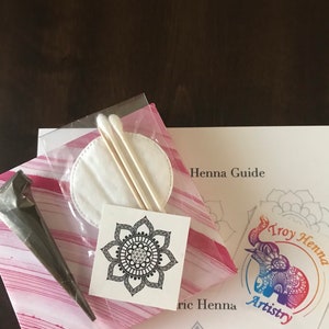 Starter DIY Henna Kit - Includes One All Natural Henna Applicator Cone ...
