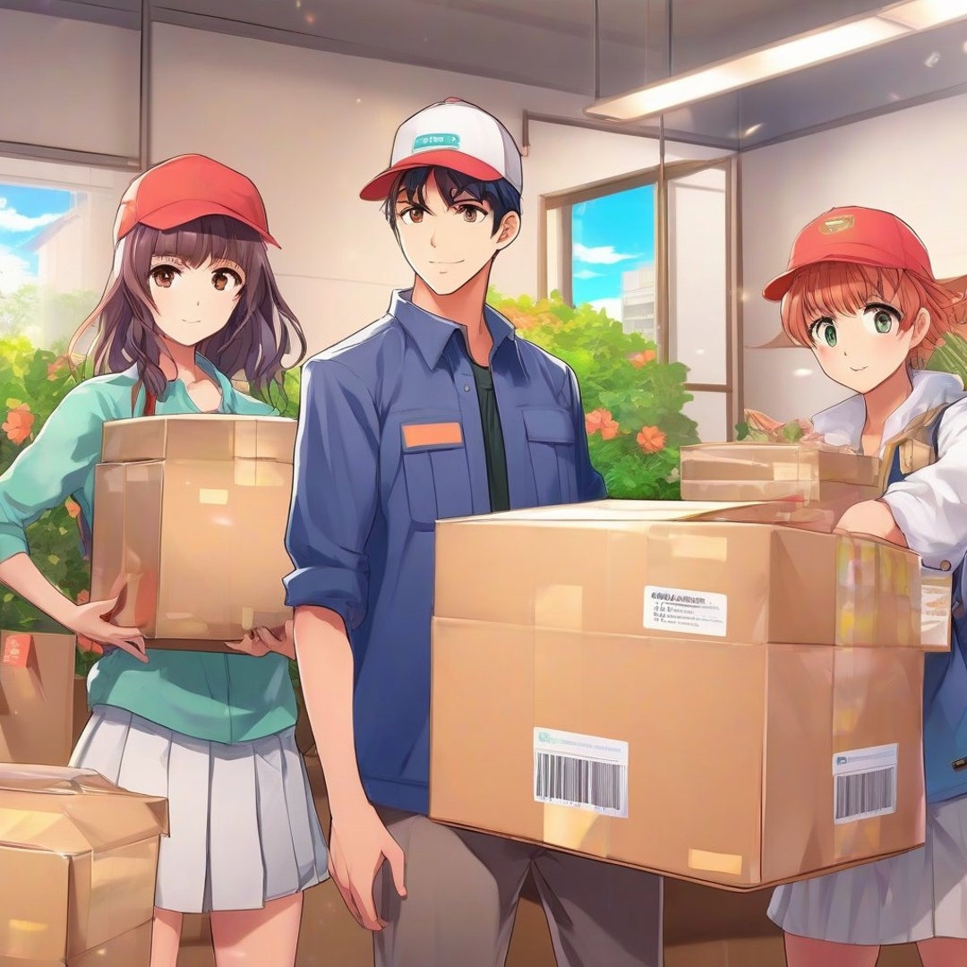 Anime Style Picture Package Handlers AI Generated Photo Print Framing ...