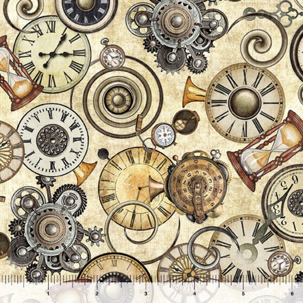 Clock Fabric - Etsy