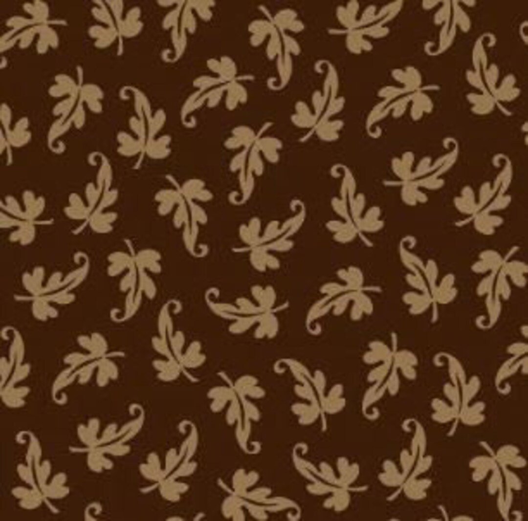 Ruby - Scroll Leaf Tan on Brown Background - by Bonnie Sullivan From ...